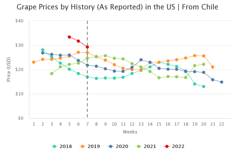 Chilean grape prices soaring on expected 22% increase in production